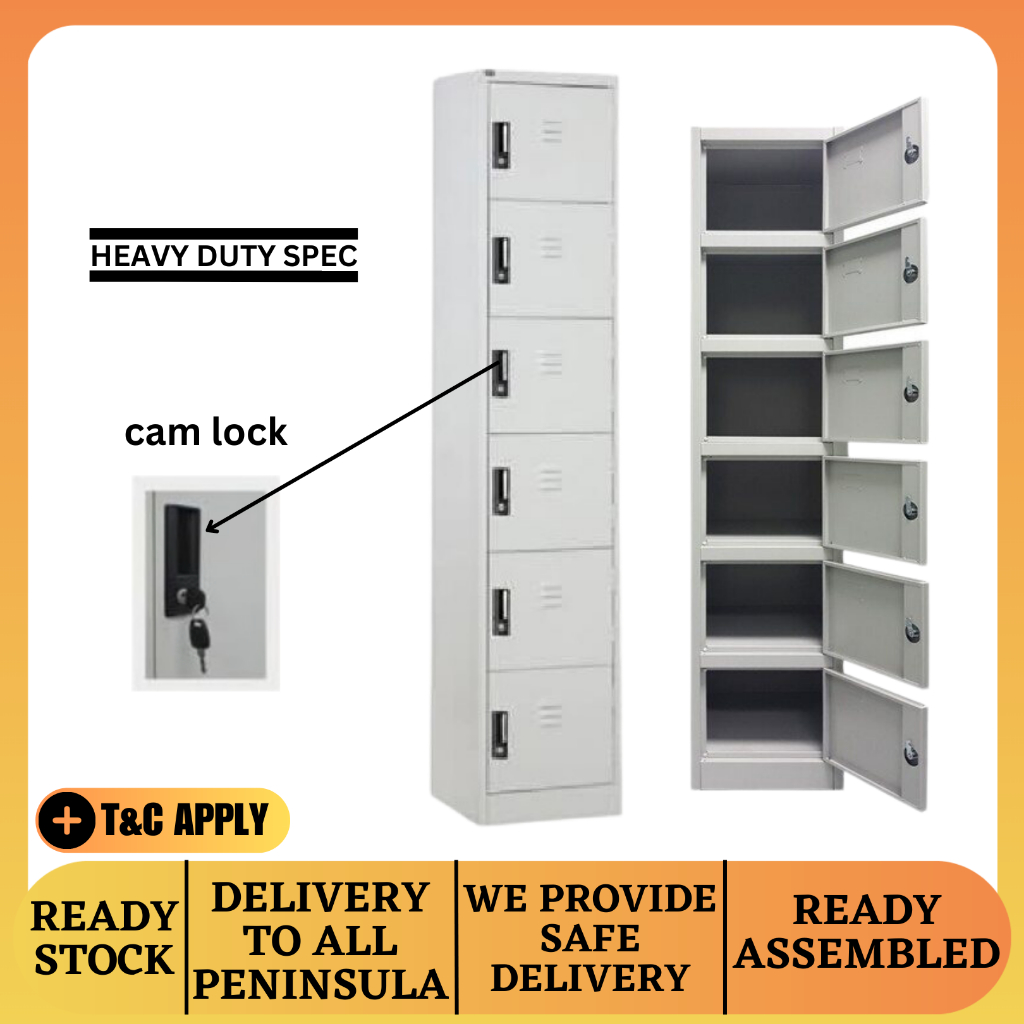 Steel Locker 6 compartment - HEAVY DUTY | Shopee Malaysia