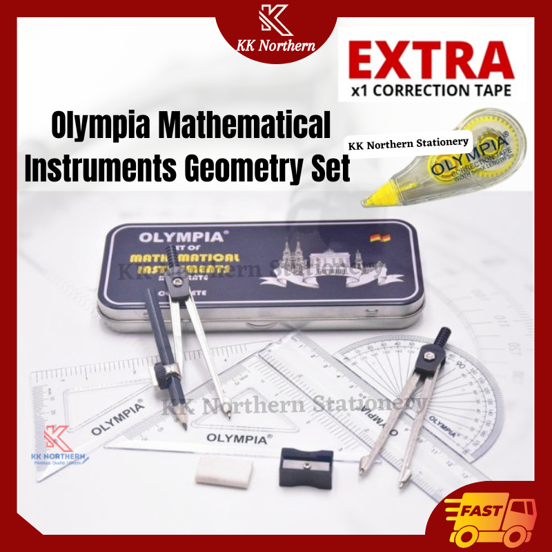 Olympia Mathematical Instruments Geometry Set With Tape Jangka Lukis ...