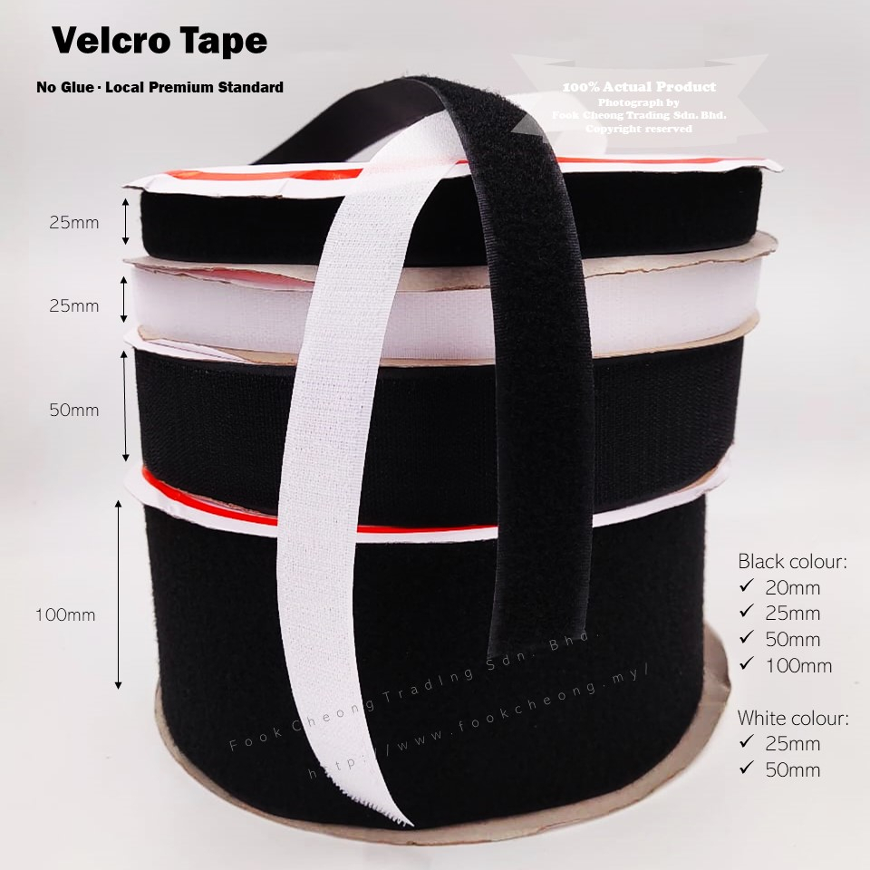 Velcro Tape (20mm, 25mm, 38mm, 50mm)*25meters per roll *Magic Tape ...