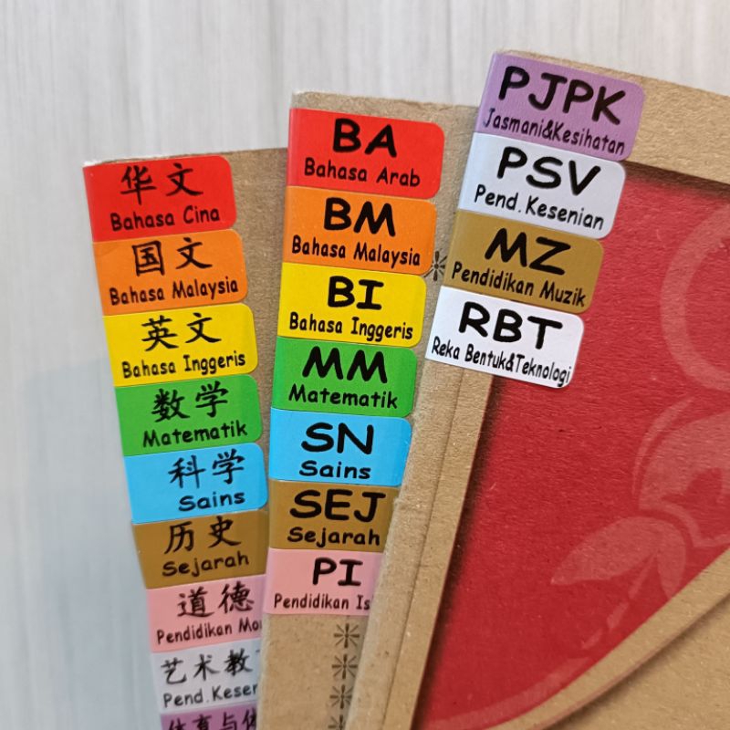 (96++pcs)SK, SJKC, Sticker Subject, Stiker Subjek, 科目贴子 | Shopee Malaysia