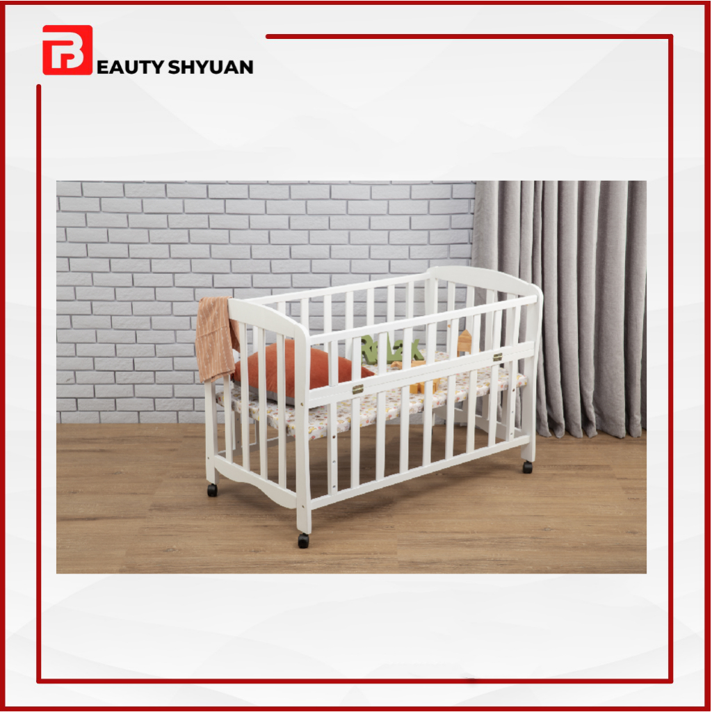 LUCINI Solid Wood Double Layer Baby Cot Bed Cradle Cot Baby Bed Kids ...
