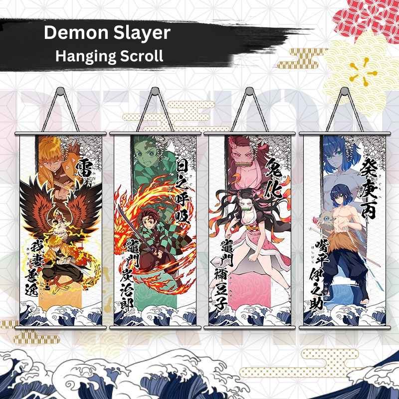 Demon Slayer Kimetsu No Yaiba Anime Hanging Scroll Painting 74x35cm ...