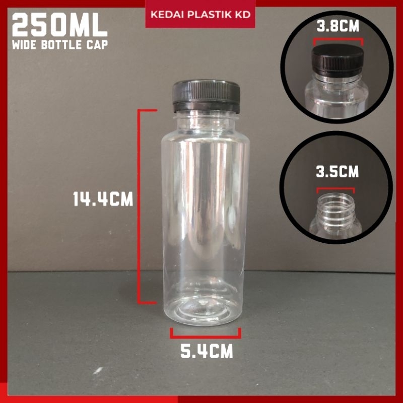 empty bottle 250ml wide cap / juice bottle / plastic bottle | Shopee ...
