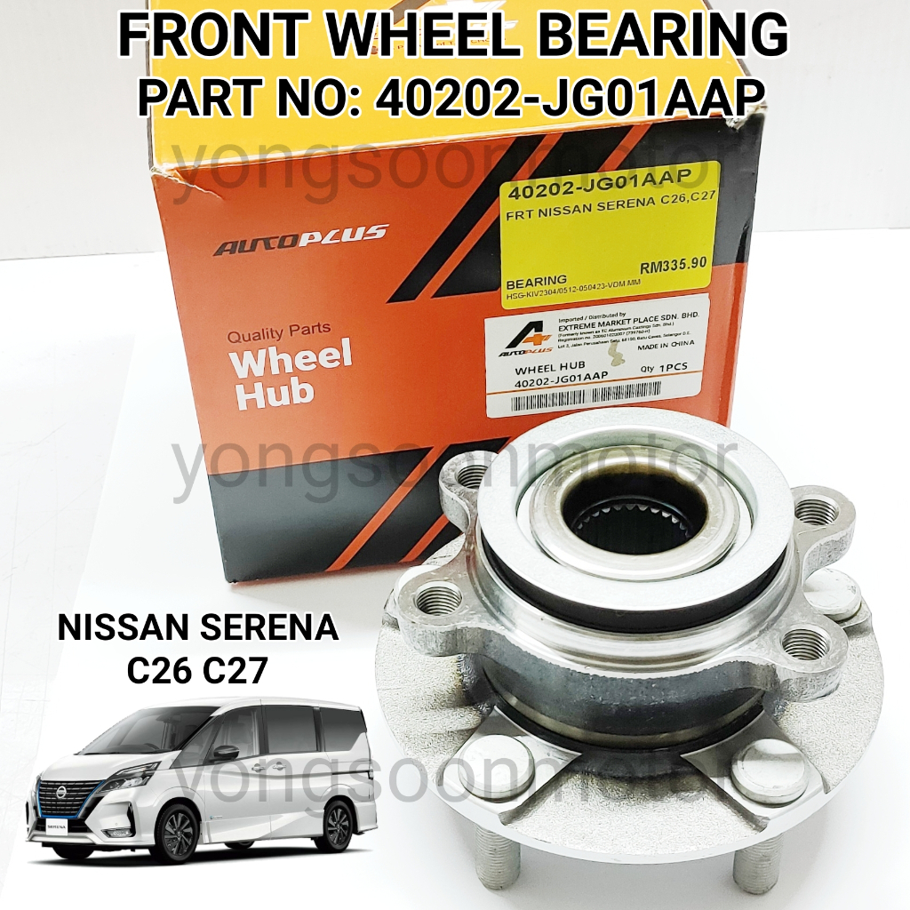 ORIGINAL AUTOPLUS (TAN CHONG NISSAN) FRONT WHEEL BEARING 40202-JG01AAP ...