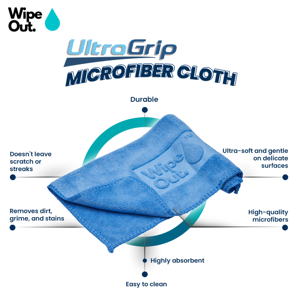 [PREMIUM] WipeOut UltraGrip Absorbent Microfiber Cleaning Cloth / Towel ...