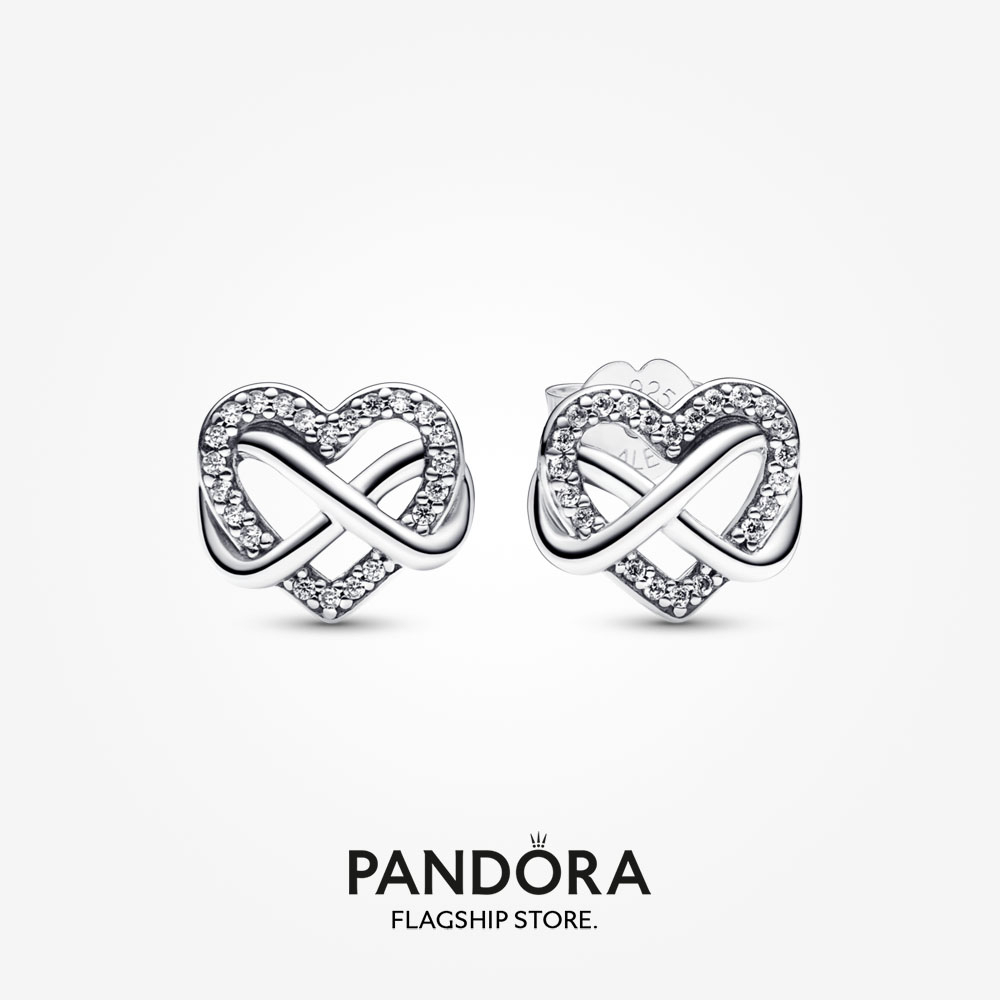 Pandora Sparkling Infinity Heart Stud Earrings | Shopee Malaysia