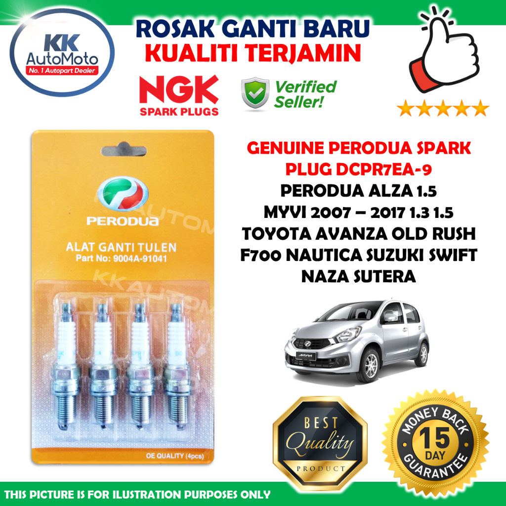 Perodua Myvi 2007 - 2017 Lagi Best Icon 1.3 1.5 All Alza Swift Genuine Proganti Spark Plugs ...