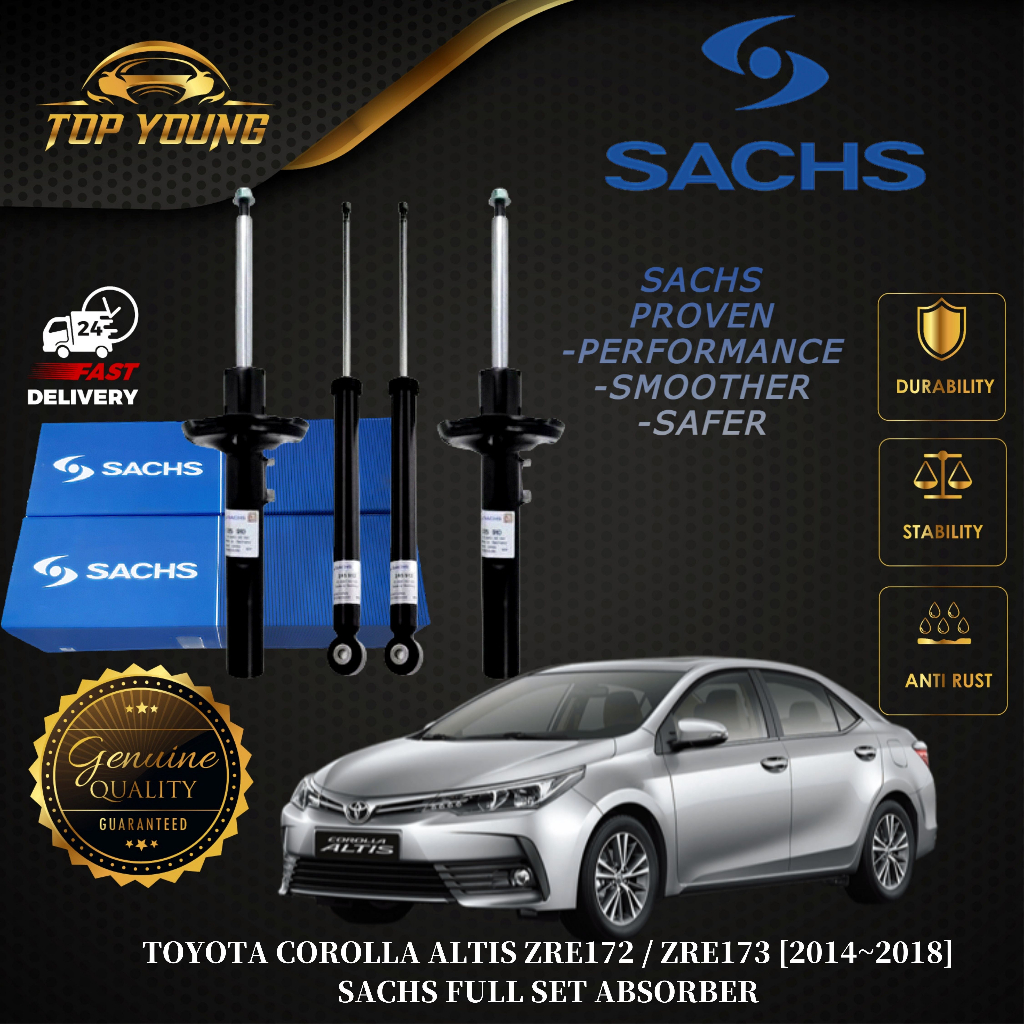 SACHS TOYOTA COROLLA ALTIS ZRE172 / ZRE173 (2014~2018) SHOCK ABSORBER ...