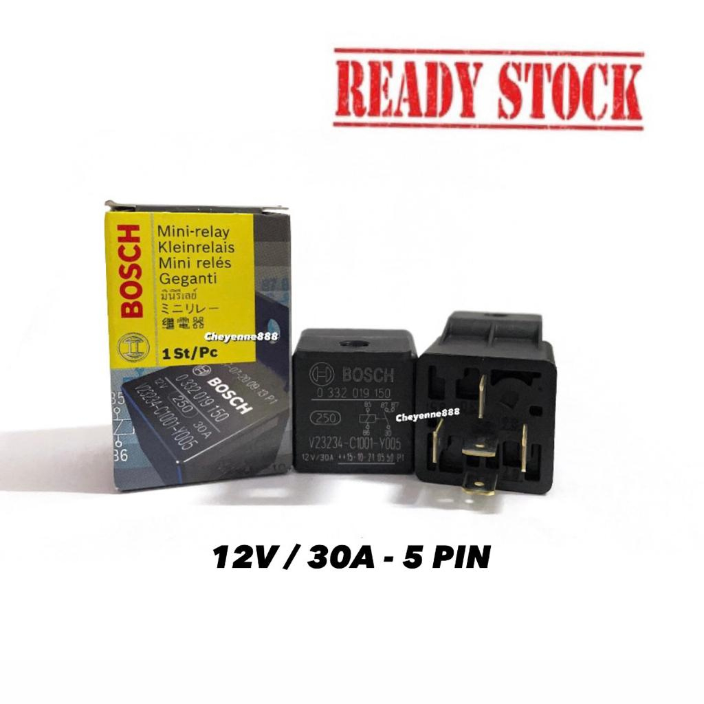Bosch Universal Automotive Car Relay 5 Pin 12V/30A 0332019150 For ...