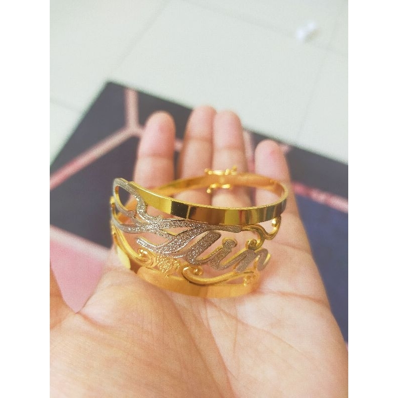 bangle nama custom name bangle bracelet tempah nama emas indonesia ...