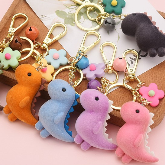 Dino Dinosaur Keychain Bag Accessories Toy Cute Velvet Texture Gift ...