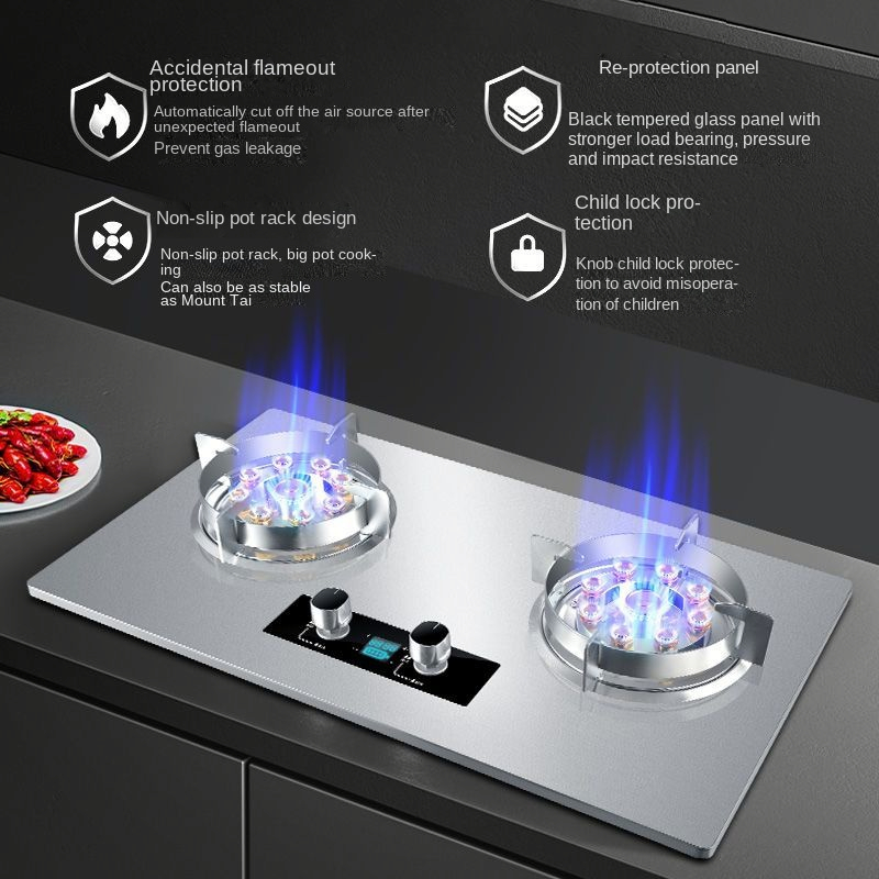Kessler Led Display Timer Setting Gas Hob Double Stove5.2KW Double ...