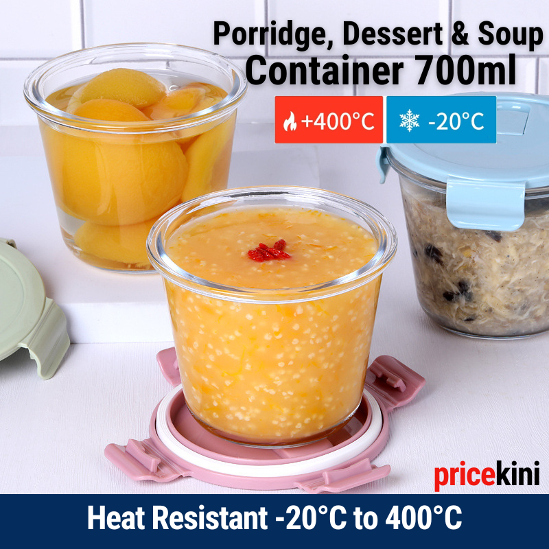 Glass Soup Porridge Container, Food Container, Lunch Box Microwavable ...