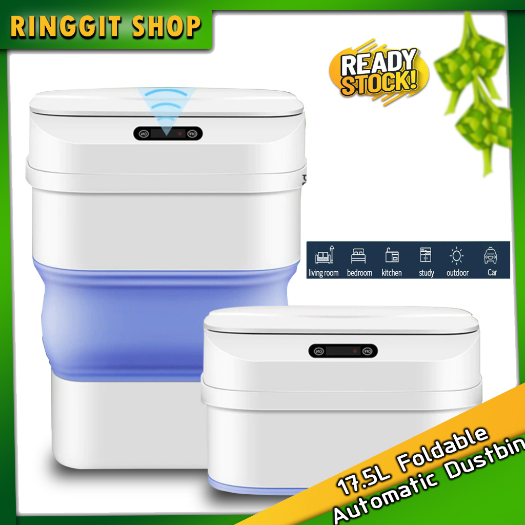 Ringgit Shop 17.5L Foldable Automatic Dustbin Lid Open Auto Infrared ...