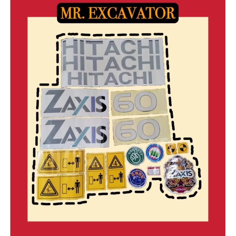 Hitachi ZX ZX60 Excavator Sticker Stiker 挖掘机神手贴纸 (1 Set) | Shopee Malaysia