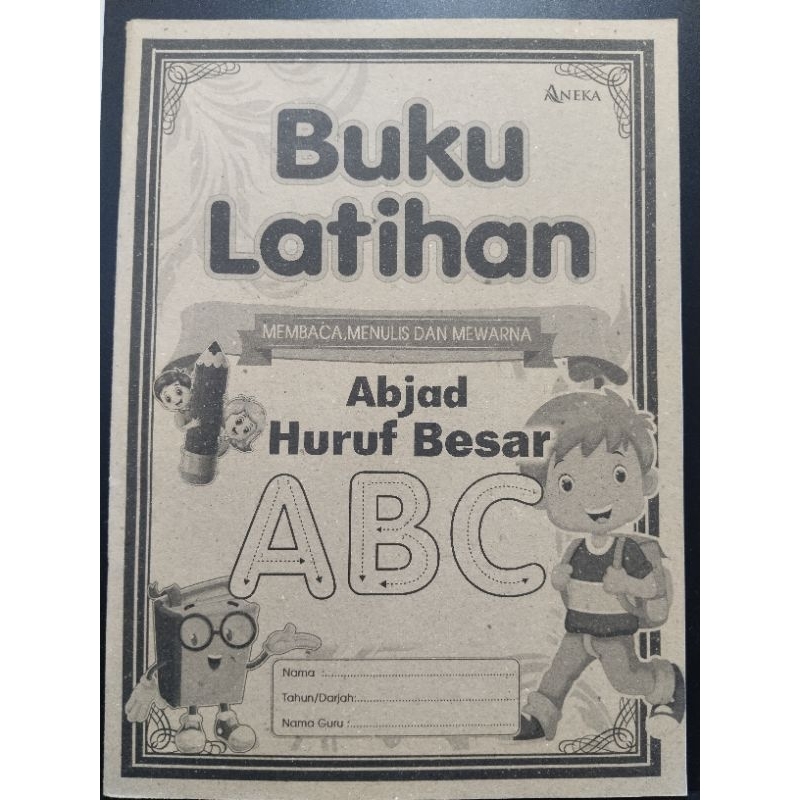 Buku Latihan Abjad Huruf Besar Huruf Kecil Pratulisan Nombor Huruf Jawi ...