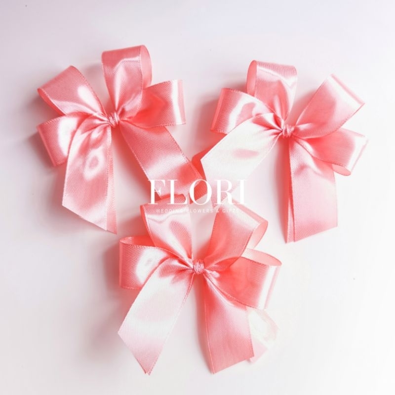 (5pcs) Double Loop Satin Ribbon Medium Size (Width 1 Inch) Door Gifts ...