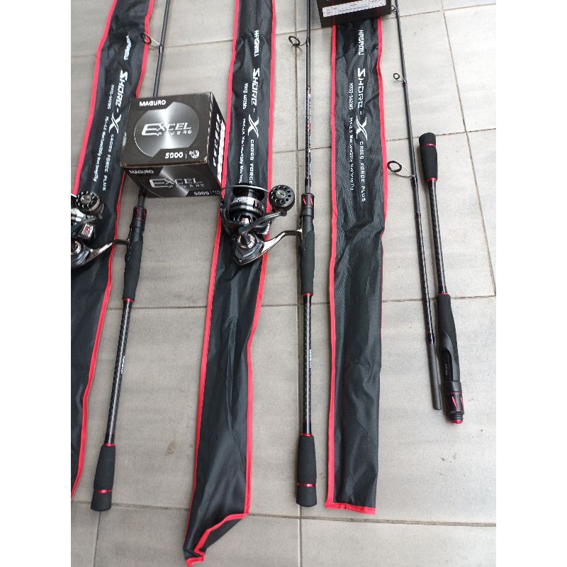 HASAMU SHORE-X 1SET COMBO +MAGURO EXCEL POWER SPINNING REEL | Shopee ...