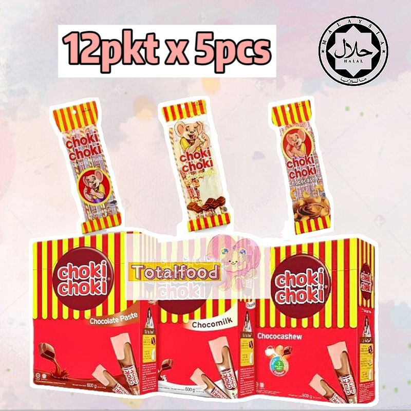 60pcs(5pcs x 12pkt)Box Choki Choki [Chocolate Paste / Chococashew ...