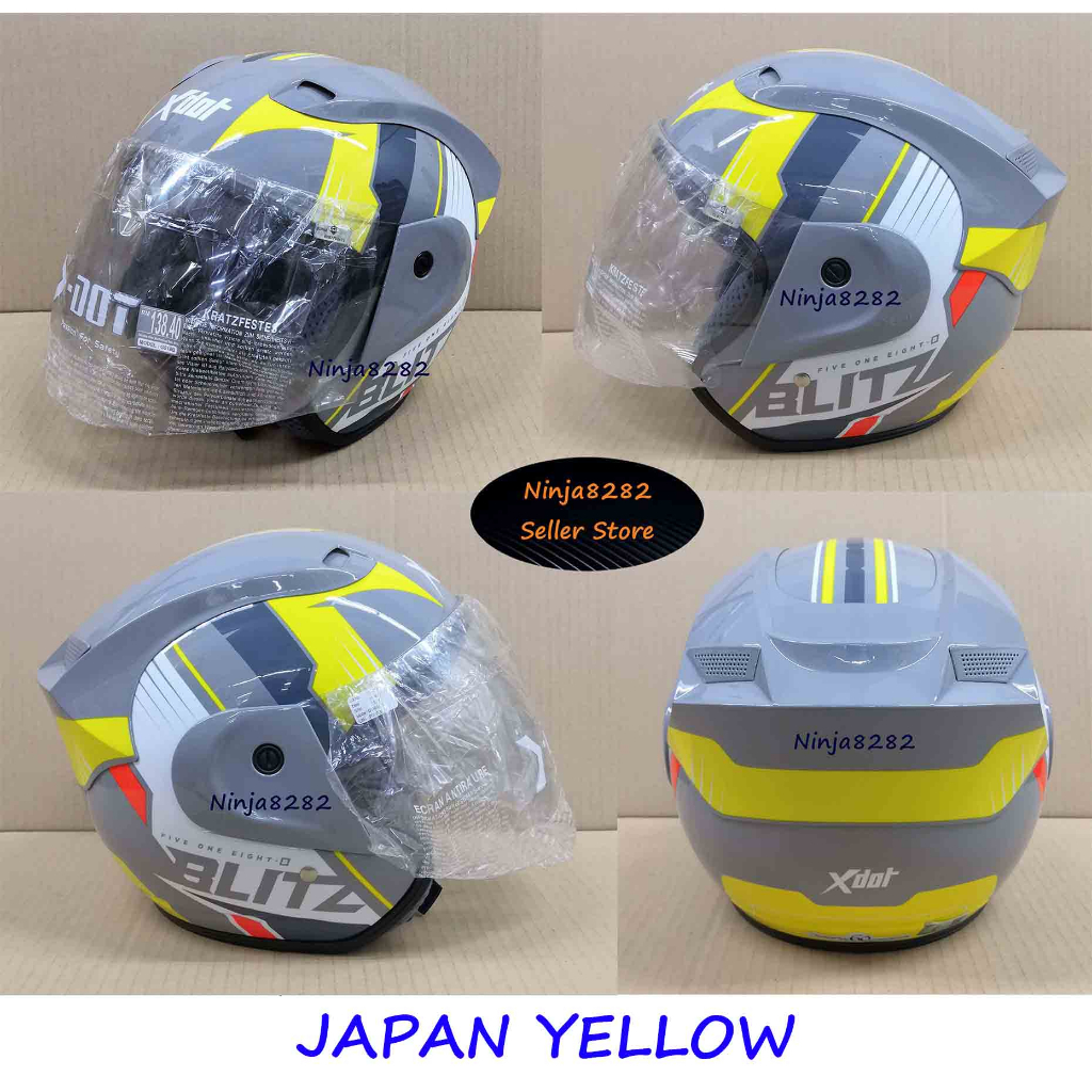 HELMET XDOT G518B BLITZ - JAPAN YELLOW (SIRIM APPROVED) KHI SWAN LTD ...