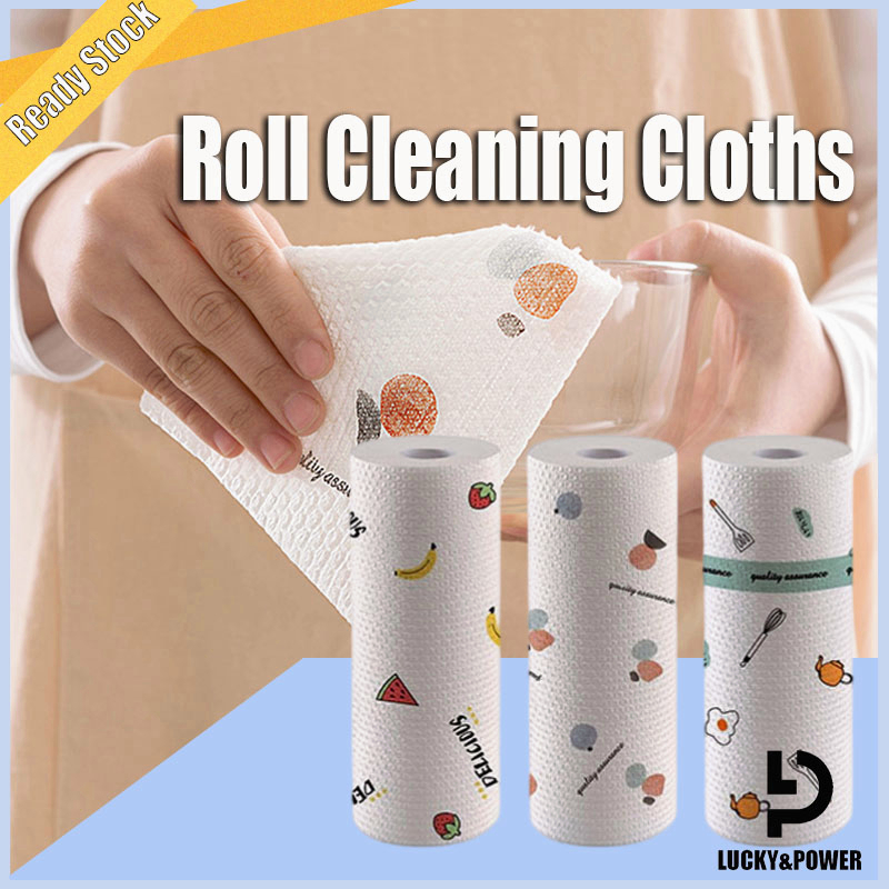 Roll Cleaning Cloths Dry Washable Disposable Dish Paper Towel Cloth for ...