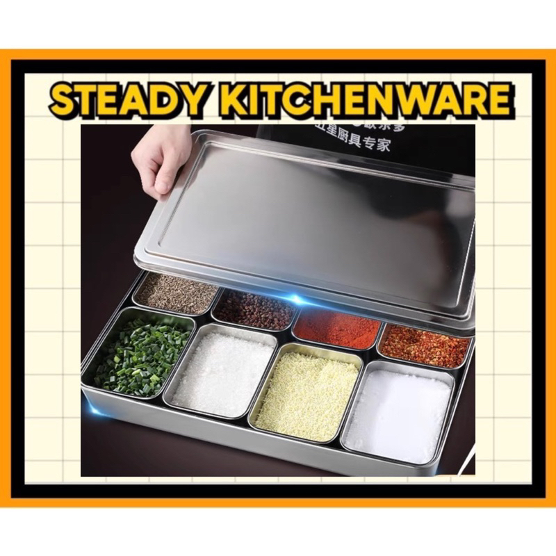 STAINLESS STEEL CONDIMENT BOX SPICE SEASONING BOX 日式多款不锈钢调味盒 | Shopee ...