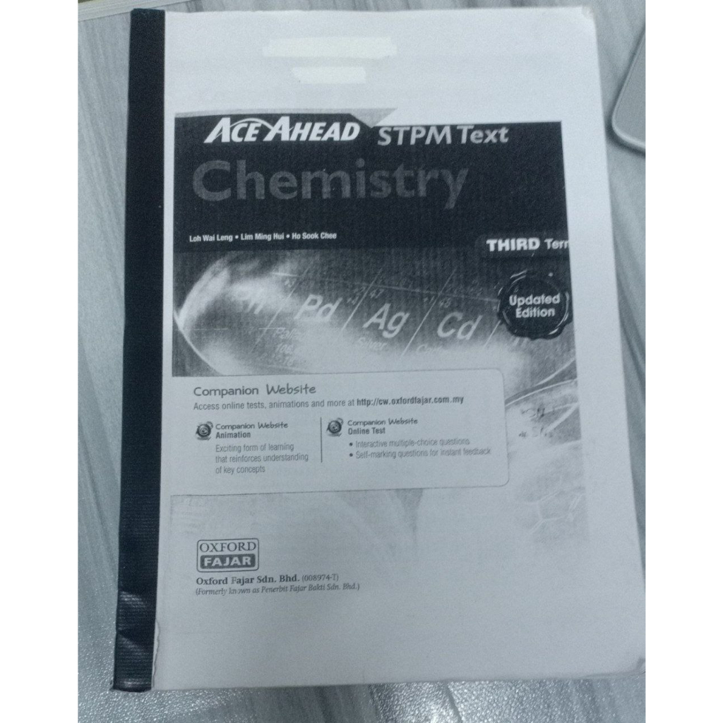 STPM CHEMISTRY SEMESTER 3 (OXFORD)( ACE AHEAD)( 2ND HAND) | Shopee Malaysia