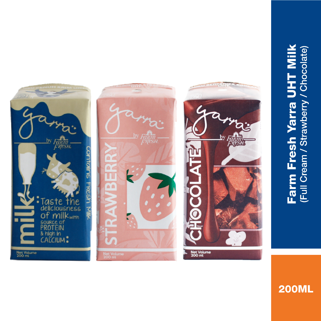 Farm Fresh UHT Yarra Full Cream / Strawberry / Chocolate Milk (200ML ...