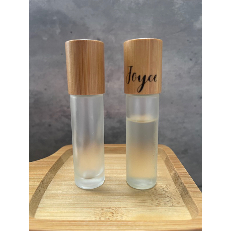 Customized Engraved Essential Oil Roller Bottle Cap | Bamboo Wood ...