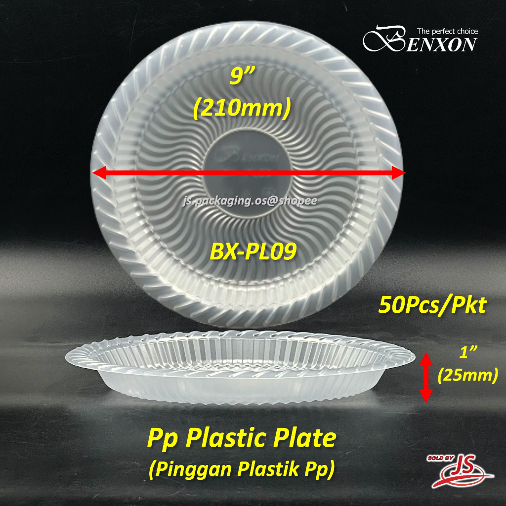 PP Plate Plastic Disposable Party Plate [50Pcs] Pinggan Pakai Buang 6 ...