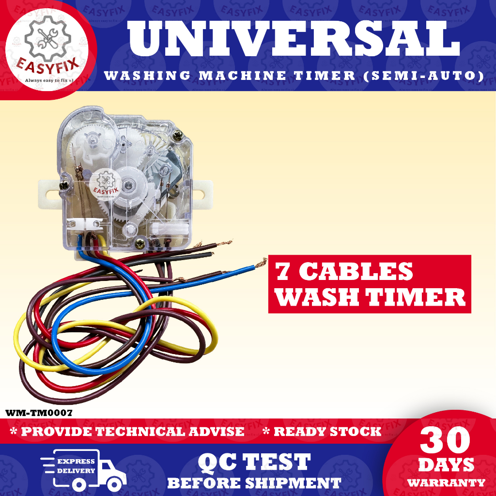 (7 CABLES) UNIVERSAL WASHING MACHINE SEMI-AUTO WASH TIMER TIMER MESIN ...