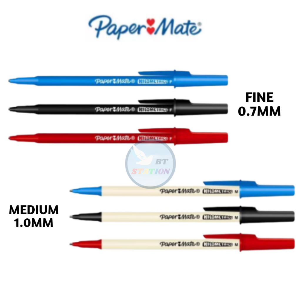 Papermate Kilometrico Ball Pen Fine 0.8mm/Medium 1.0mm (1unit) | Shopee ...