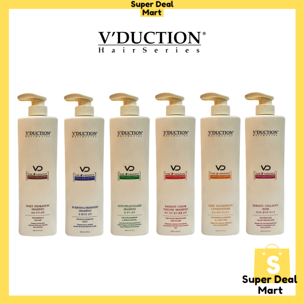 Vduction Pure Therapy Organic Daily Shampoo Deep Purifying Anti Color
