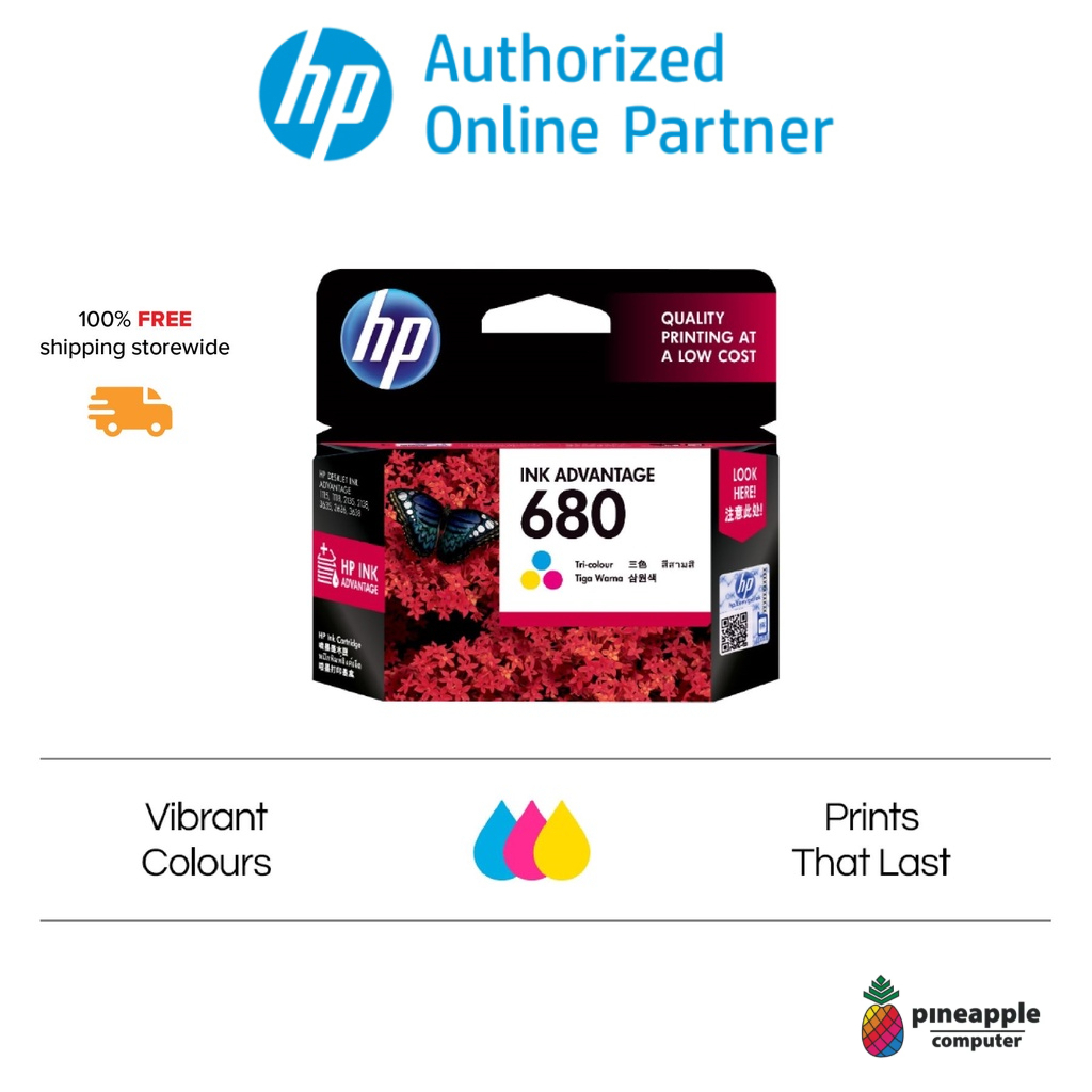 HP 680 Black / Color Original Ink Cartridge 3835/2135/2675/2676/2677 ...