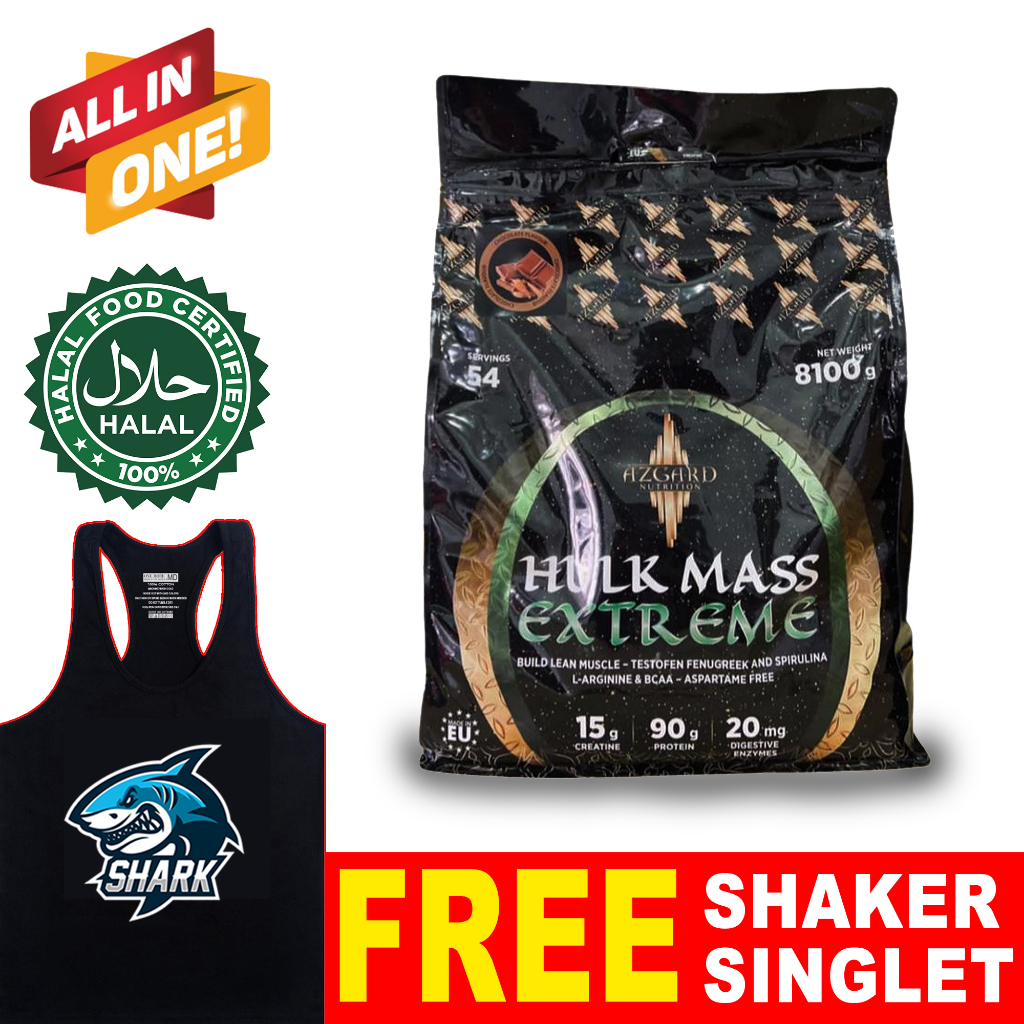 AZGARD HULK MASS EXTREME 8.1KG HALAL, MASS GAINER, MASS PROTEIN, SUPER ...