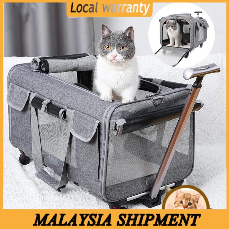 Pet Trolley Pet Stroller Case Detachable Pet Carrier Bag For Cat or Dog ...