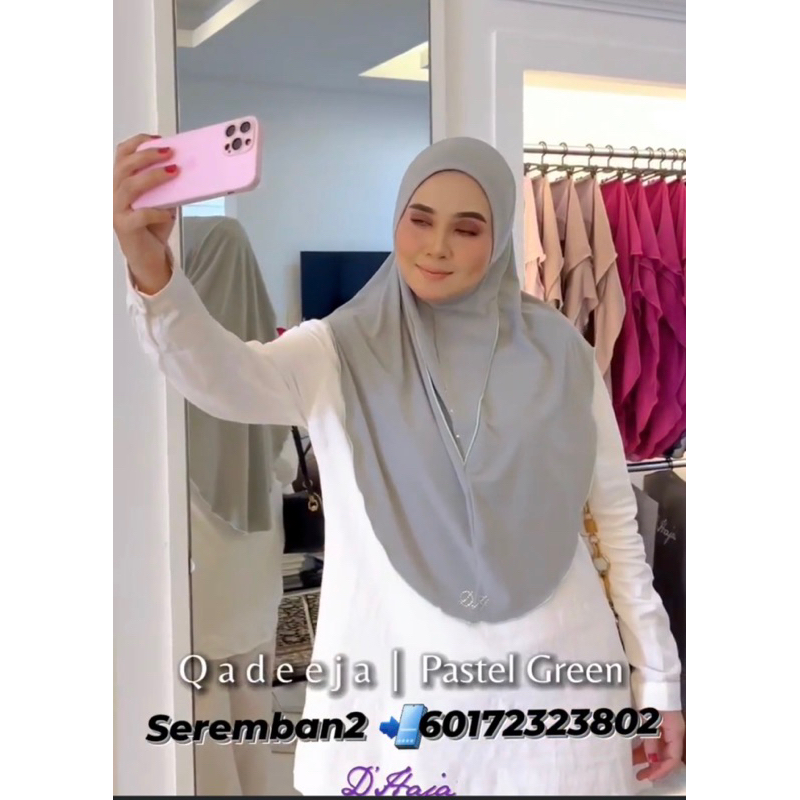 Dhaja Qadeeja Pastel Green 💯 Authentic | Shopee Malaysia