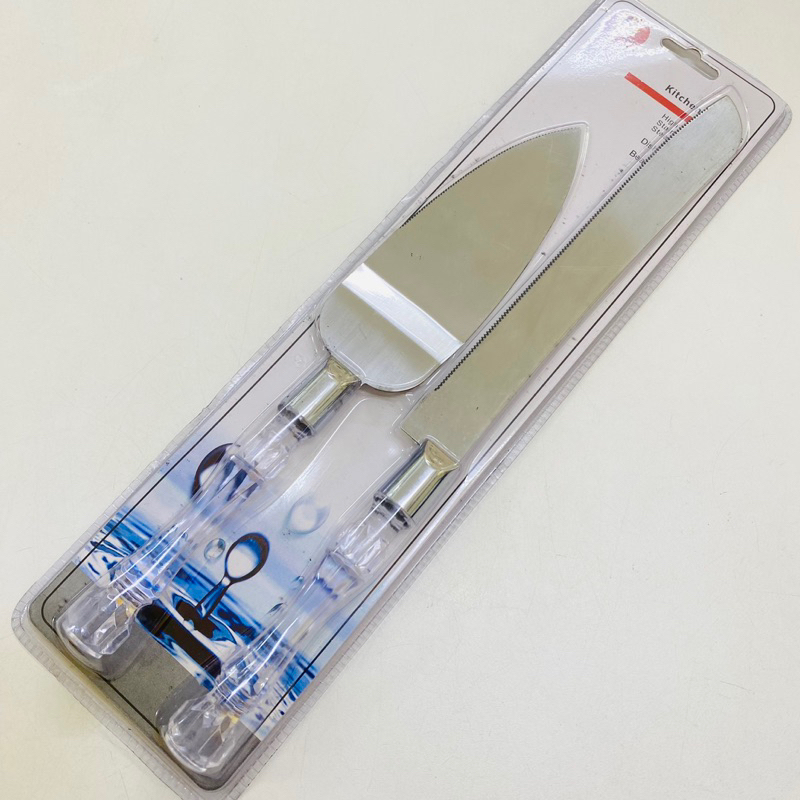 Wedding Cake Knife Set Cutter Server Set Crystal Pisau Kek Kahwin Shovel Cutter Stainless Steel