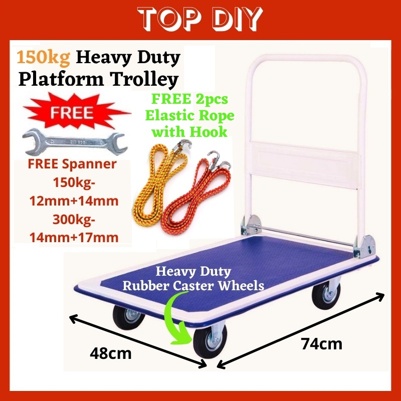 IRON BULL Trolley Portable 150KG/300KG Hand Truck Iron PVC Foldable ...