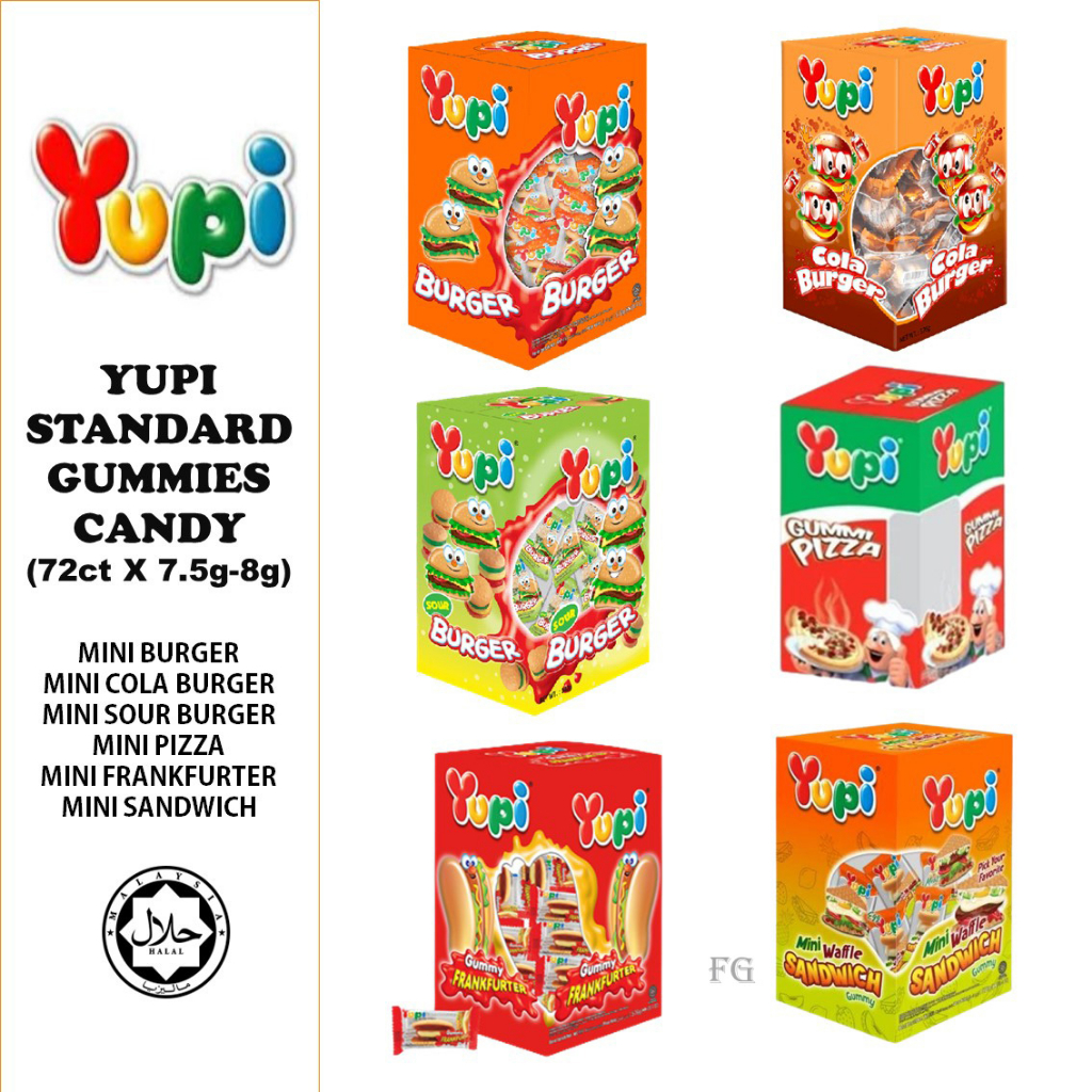 YUPI STANDARD GUMMIES CANDY (72ct X 7.5g-8g) (72 count) 576g | Shopee ...