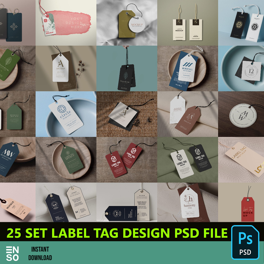 PSD 25 Design Label Tag Mockup Files | Stylish Label Tag Design Mockup ...