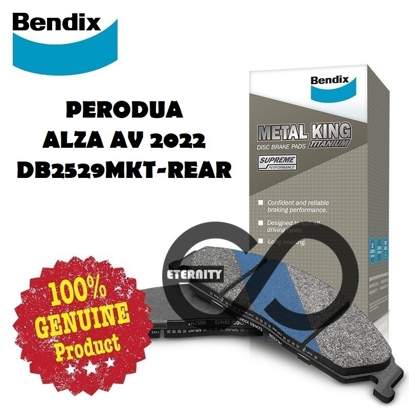 Original Bendix DB2529MKT Rear Brake Pad - Perodua Alza AV 2022 ...