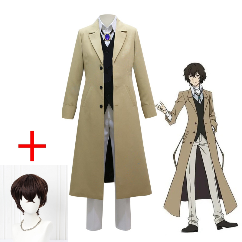 Anime Bungo Stray Dogs Dazai Osamu Cosplay Costume Long Jacket Coat ...