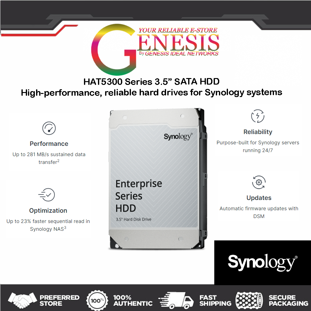 SYNOLOGY HAT5300 HIGH PERFORMANCE SERIES 3.5” SATA INTERNAL ENTERPRISE ...