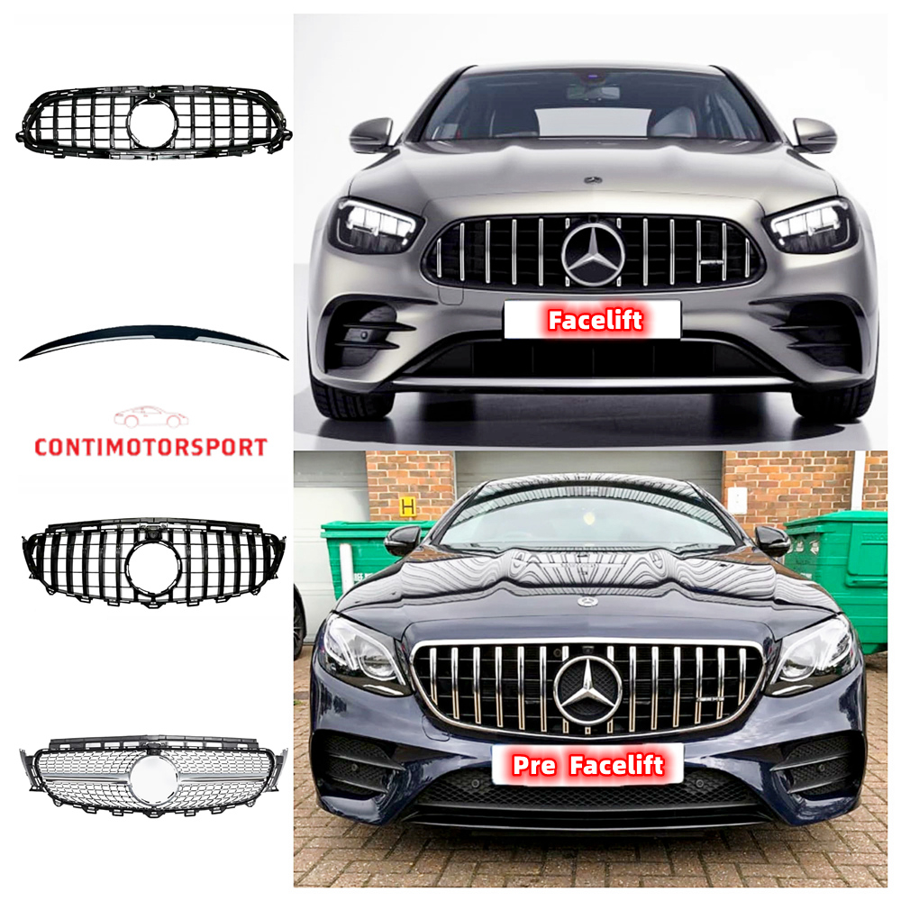 E CLASS W213 PRE & FACELIFT AMG GRILLE GT GRILL CHROME BLACK WING PSM ...