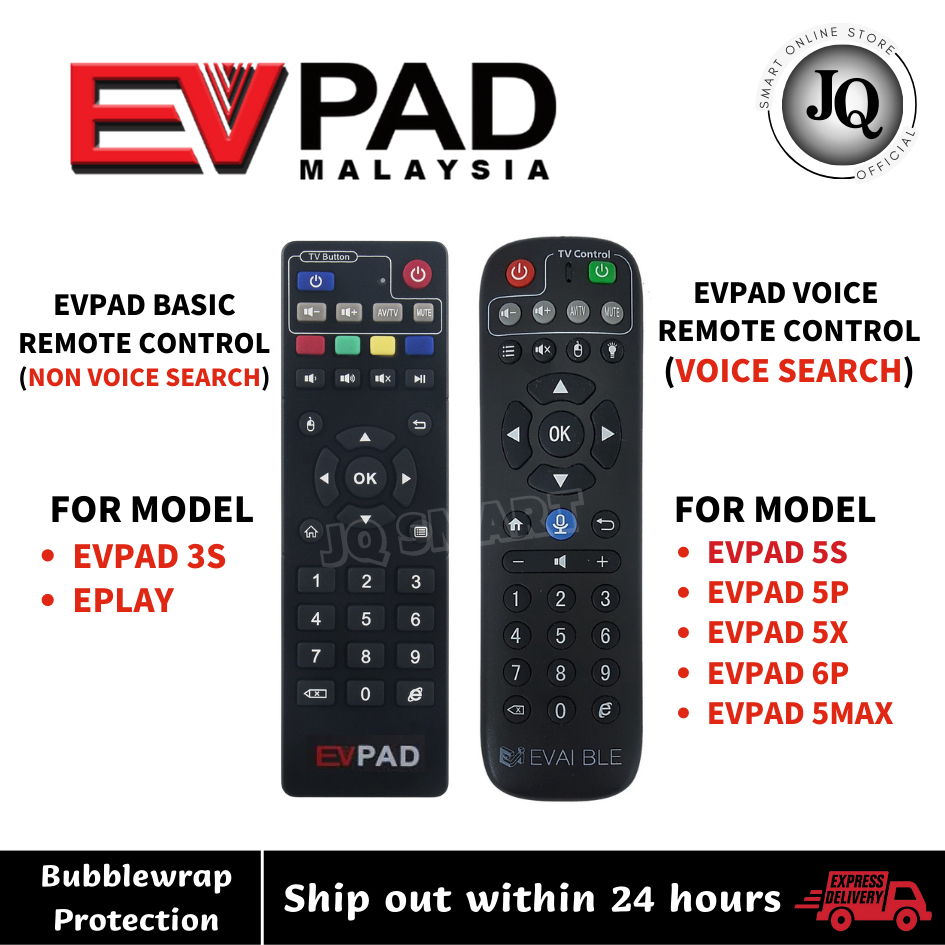 EVPAD / EPLAY ORIGINAL Remote Control for EVpad 3S / 5S / 5P / 5MAX ...