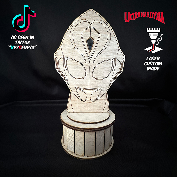 Ultraman Dyna Head Original Premium Wood Laser Engrave Deco Craft ...
