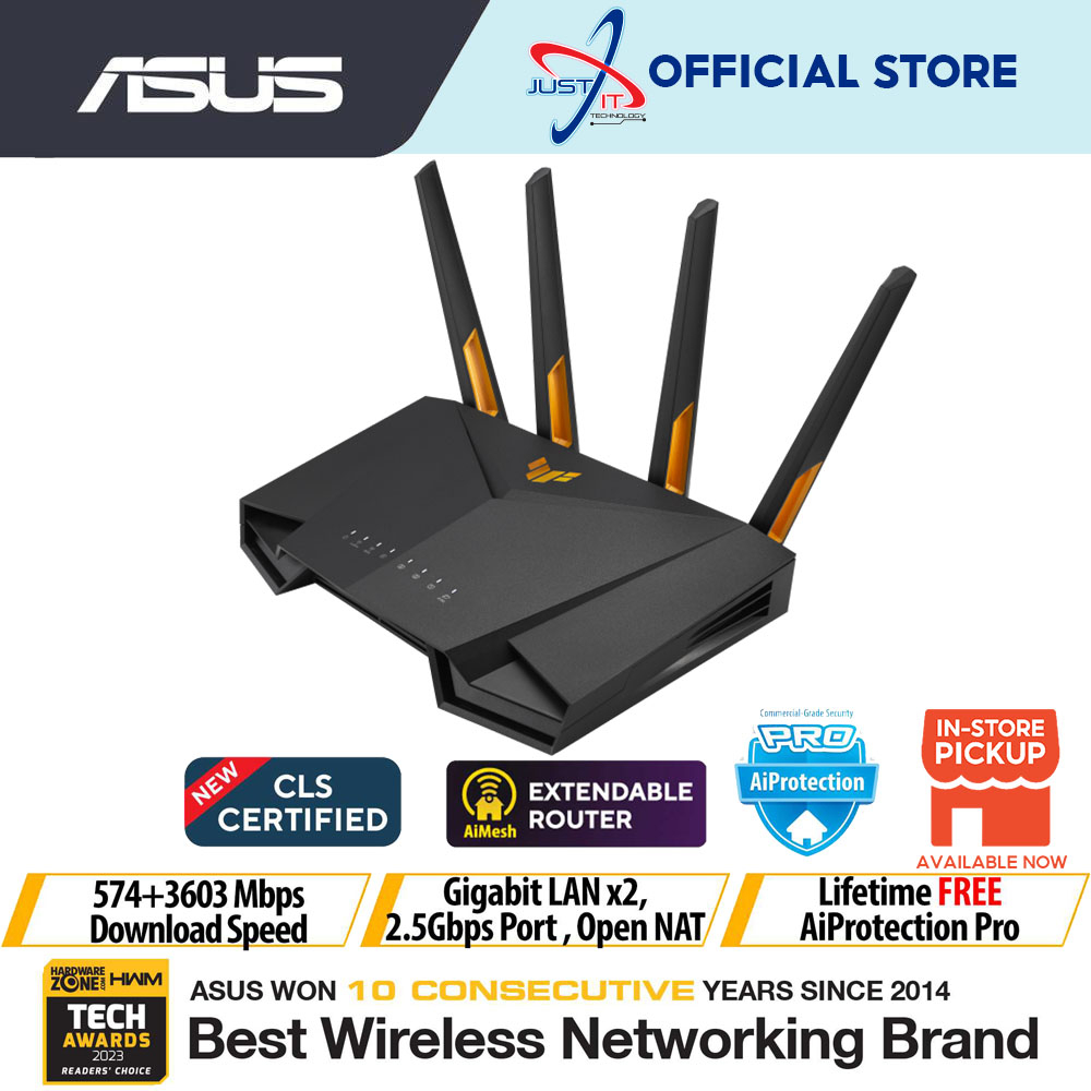 ASUS TUF-AX4200 WIFI 6 AX4200 TUF GAMING WIRELESS ROUTER DUAL BAND GAME ...