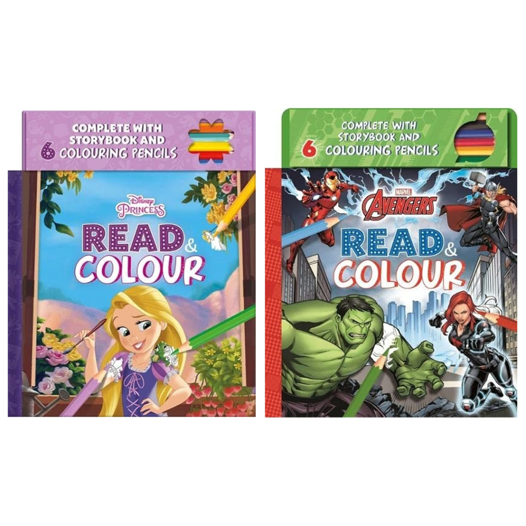 Marvel Avengers / Disney Princess Read & Colour [Storybook & Colouring ...