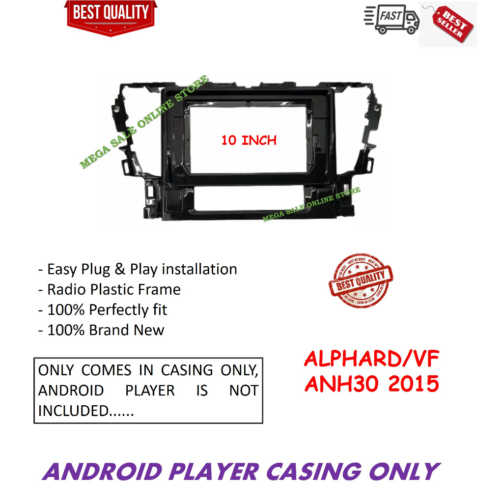 TOYOTA ALPHARD / VELLFIRE ANH30 2015 10 INCH ANDROID PLAYER CASING ...